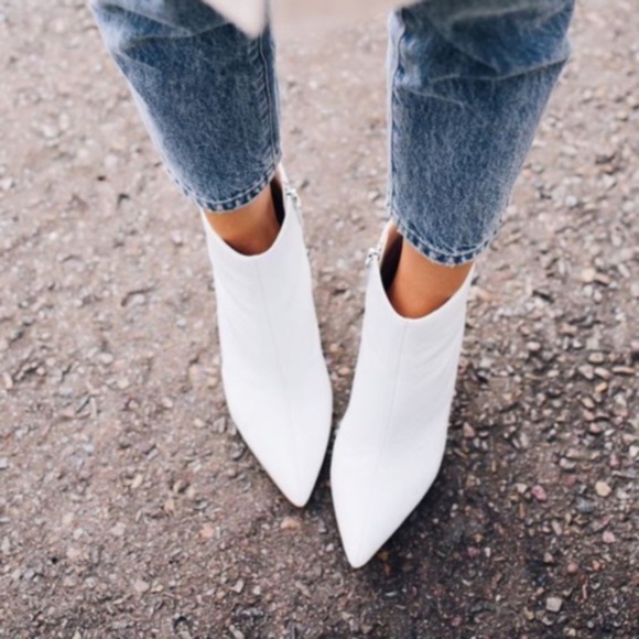 Shoes | White Ankle Booties | Poshmark